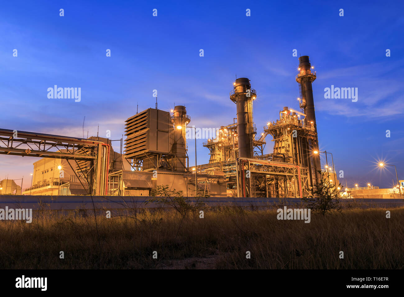 Natural gas combine electric power plant in the morning Stock Photo - Alamy