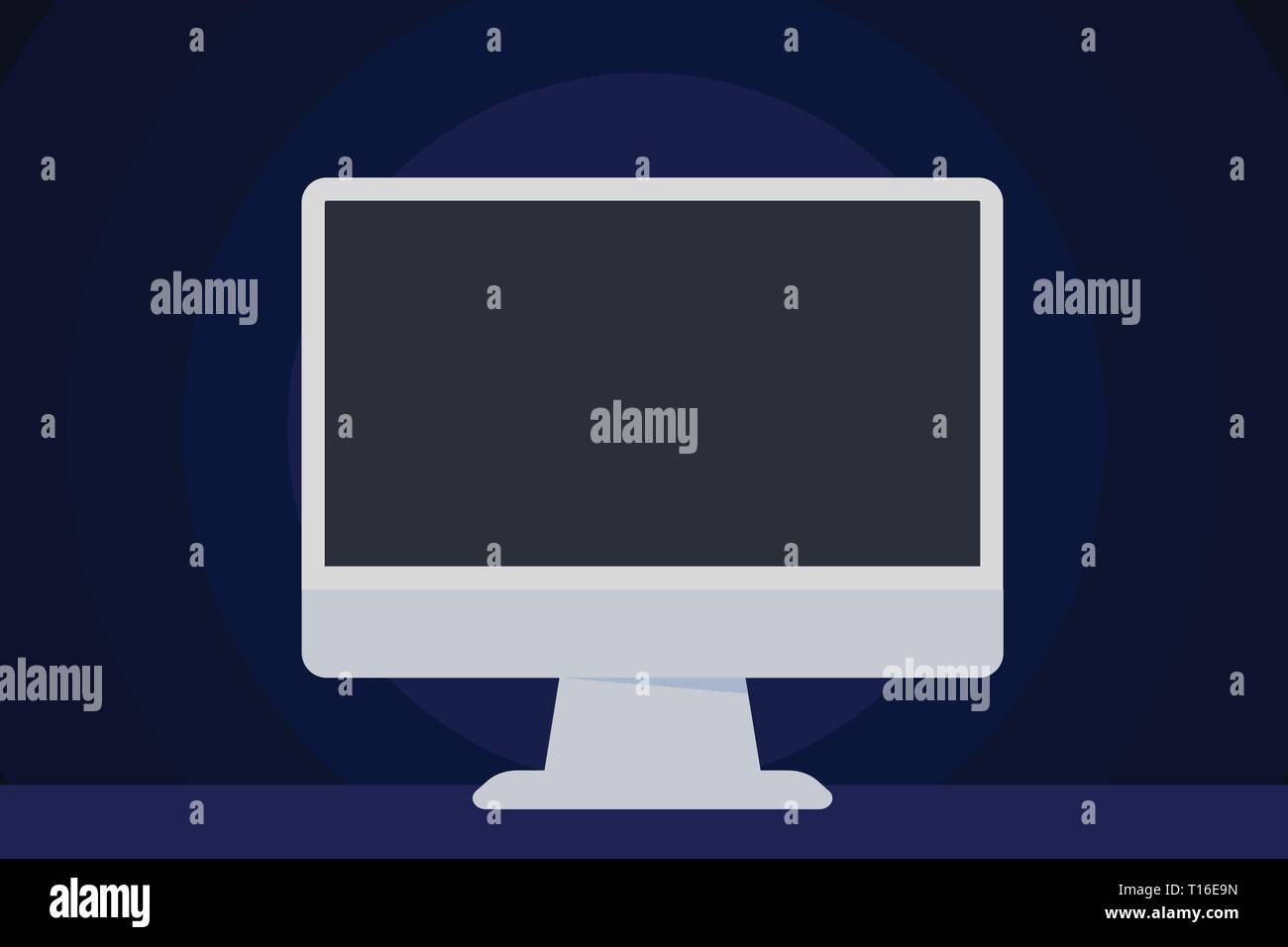 Blank Space Desktop Computer Colorful Monitor Screen Freestanding on ...