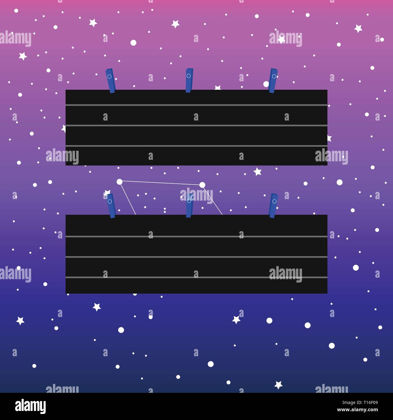 Two Color Blank Strip Size Lined Paper Sheet Hanging Using Blue ...