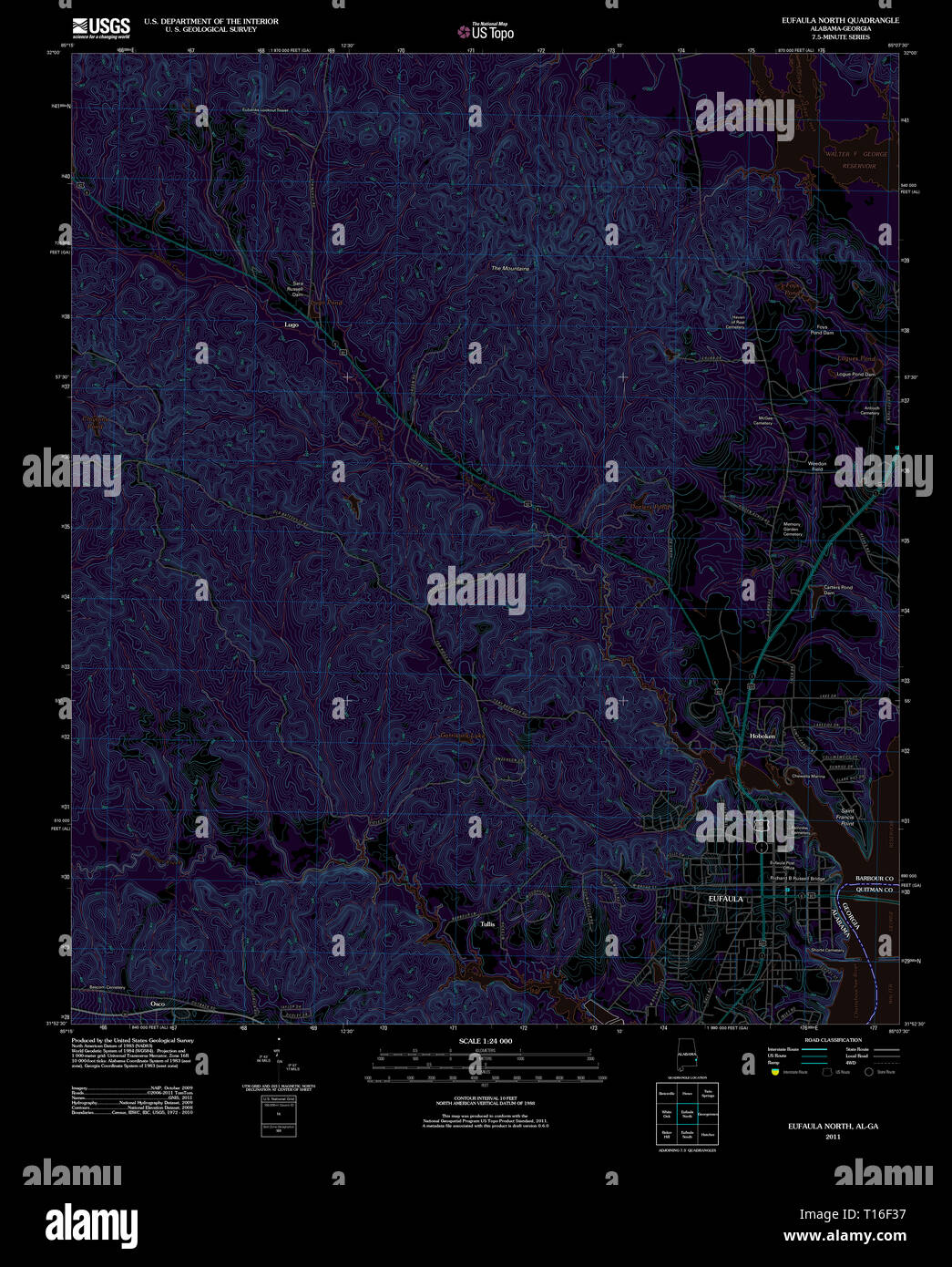 Map of eufaula hi-res stock photography and images - Alamy