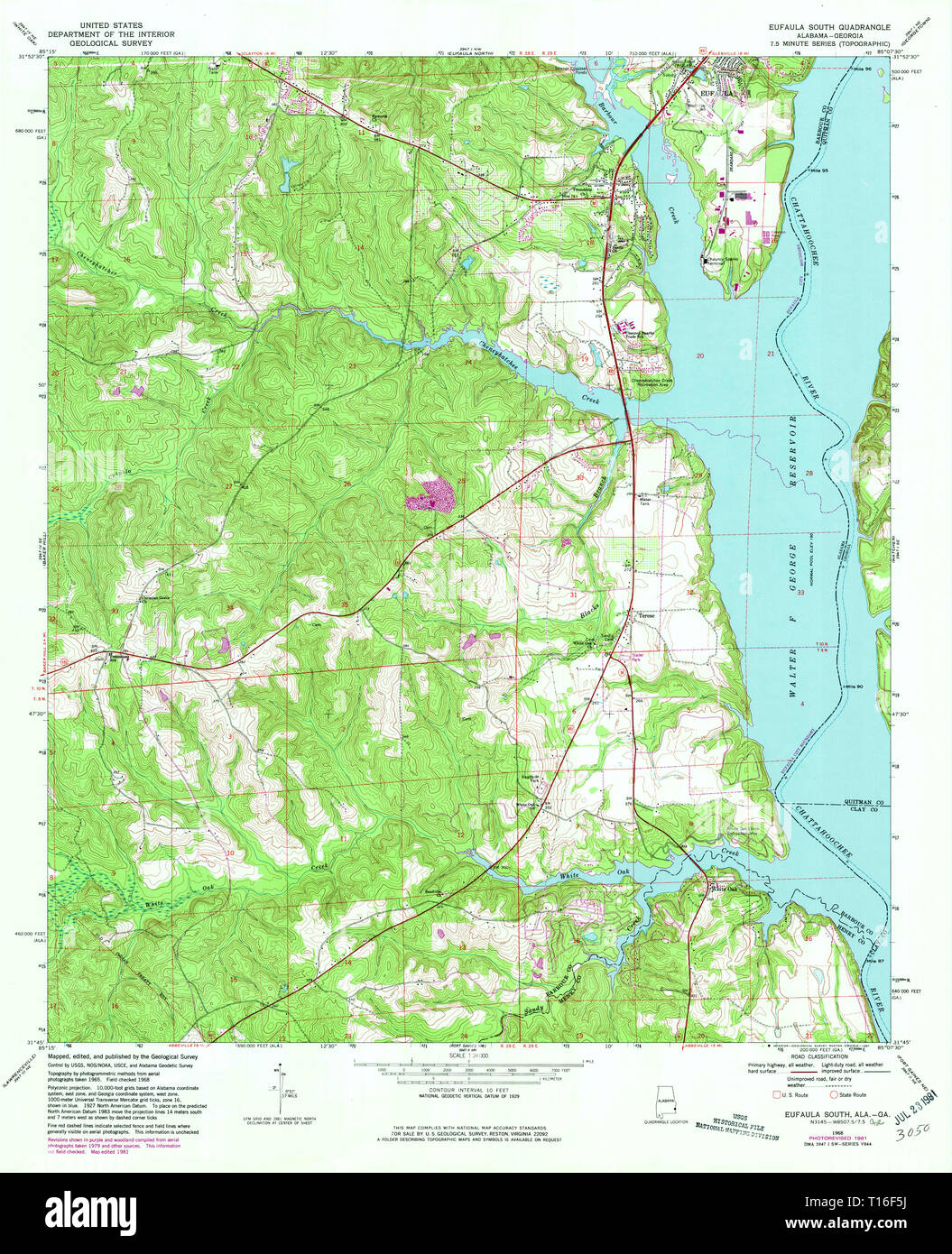 Map of eufaula hi-res stock photography and images - Alamy