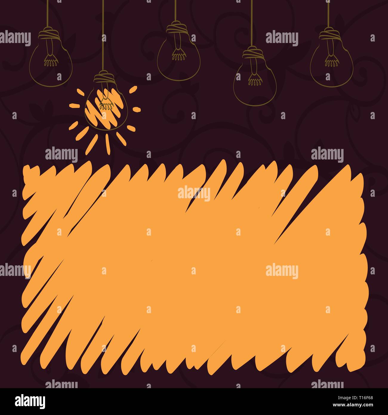 Set of Transparent Bulbs Hanging with Filament and One is in Lighted ...
