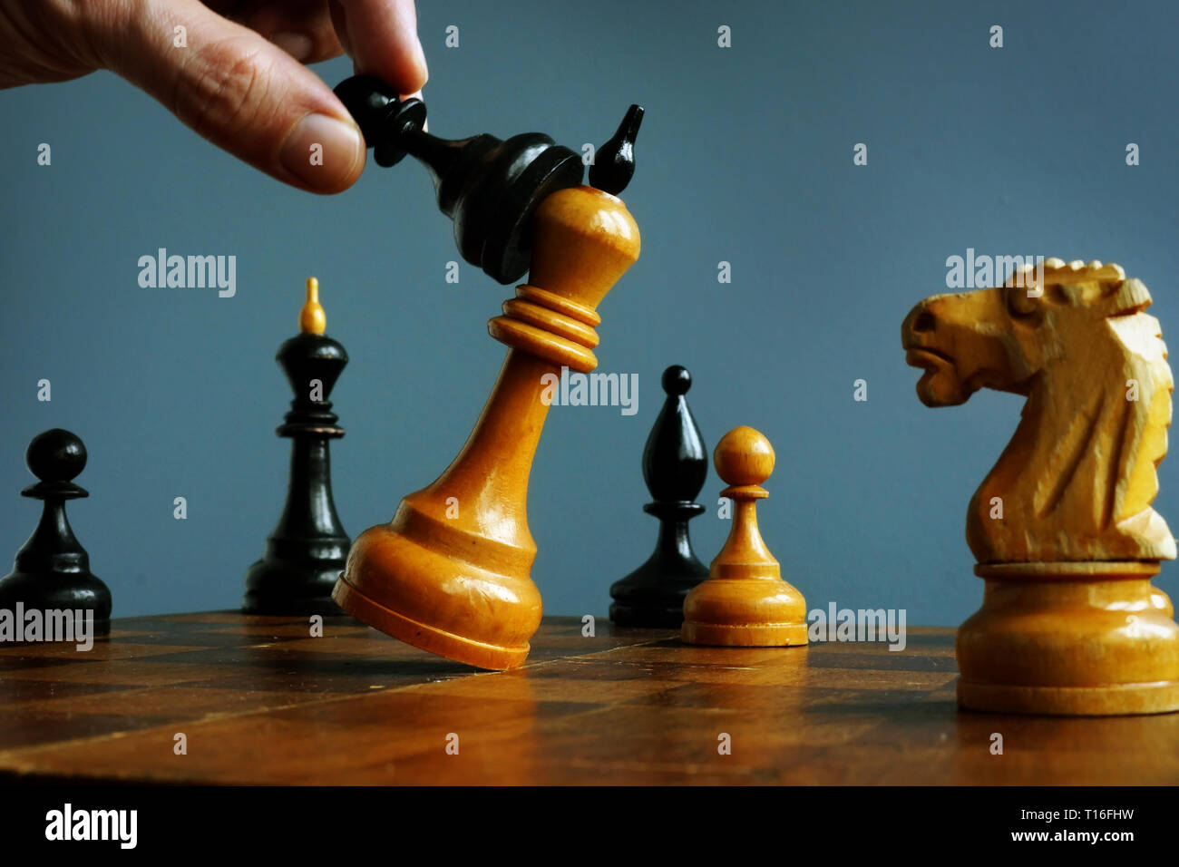 Success in competition strategy. Business challenge. Pawn wins in a ...