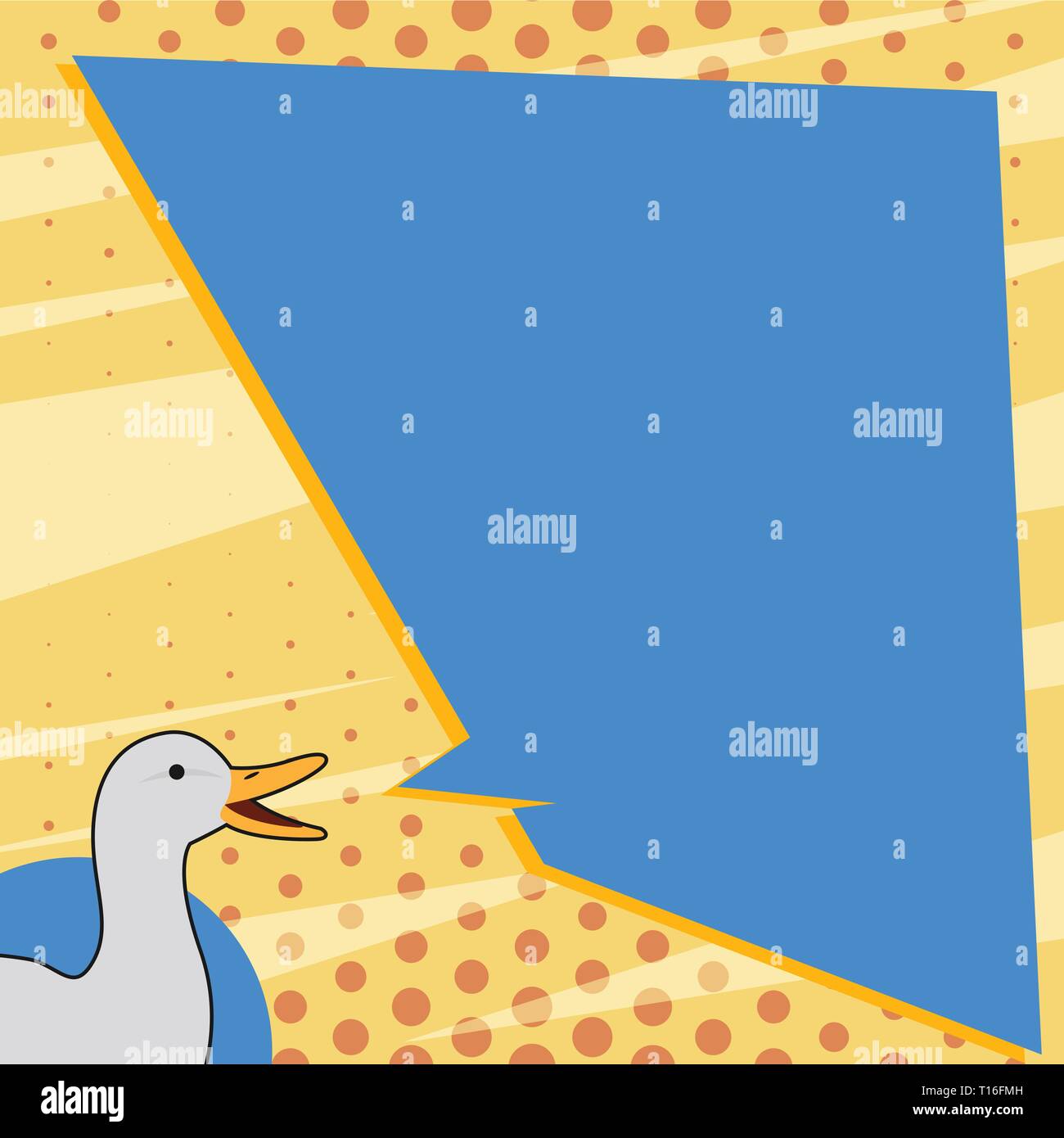 Illustration of Duck Speaking with Uneven Shape Blank Blue Speech ...