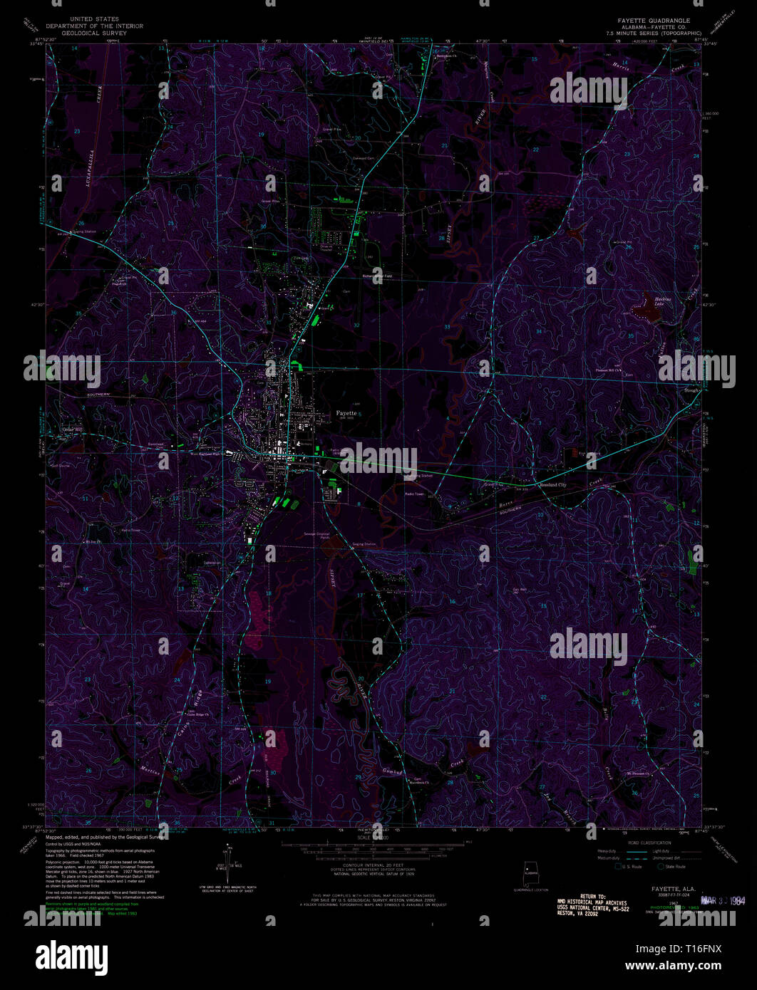 Fayette alabama map hi-res stock photography and images - Alamy