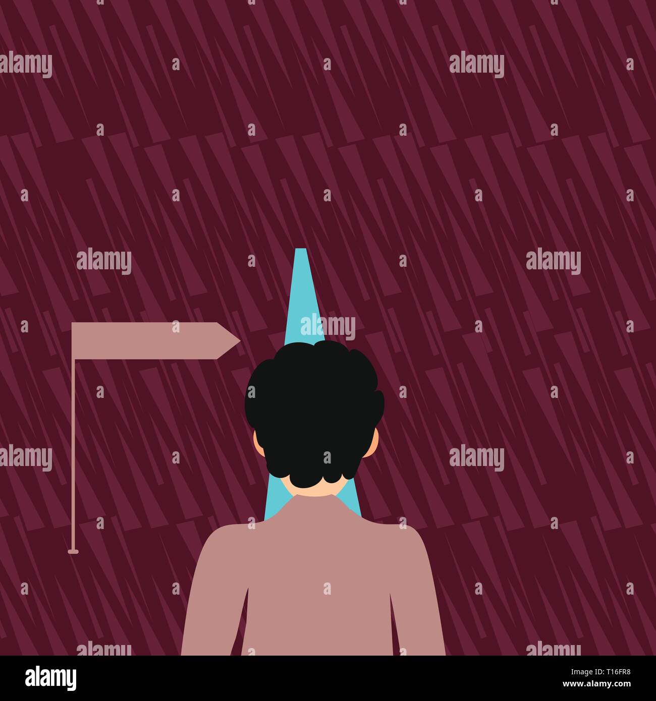 Man Facing the Distance Ahead and Blocking the View of Straight Narrow ...