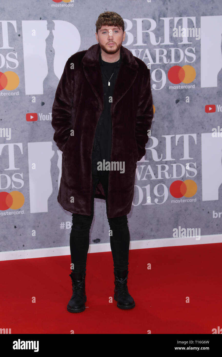 The Brit Awards 2019 held at the O2 - Arrivals Featuring: James Arthur ...
