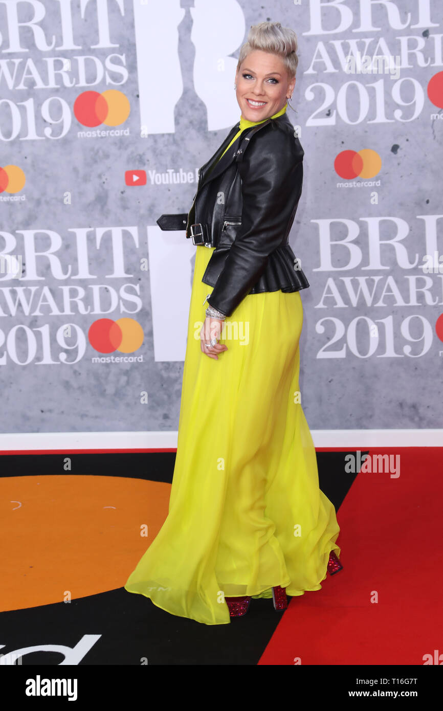 The Brit Awards 2019 held at the O2 - Arrivals Featuring: Pink Alecia ...