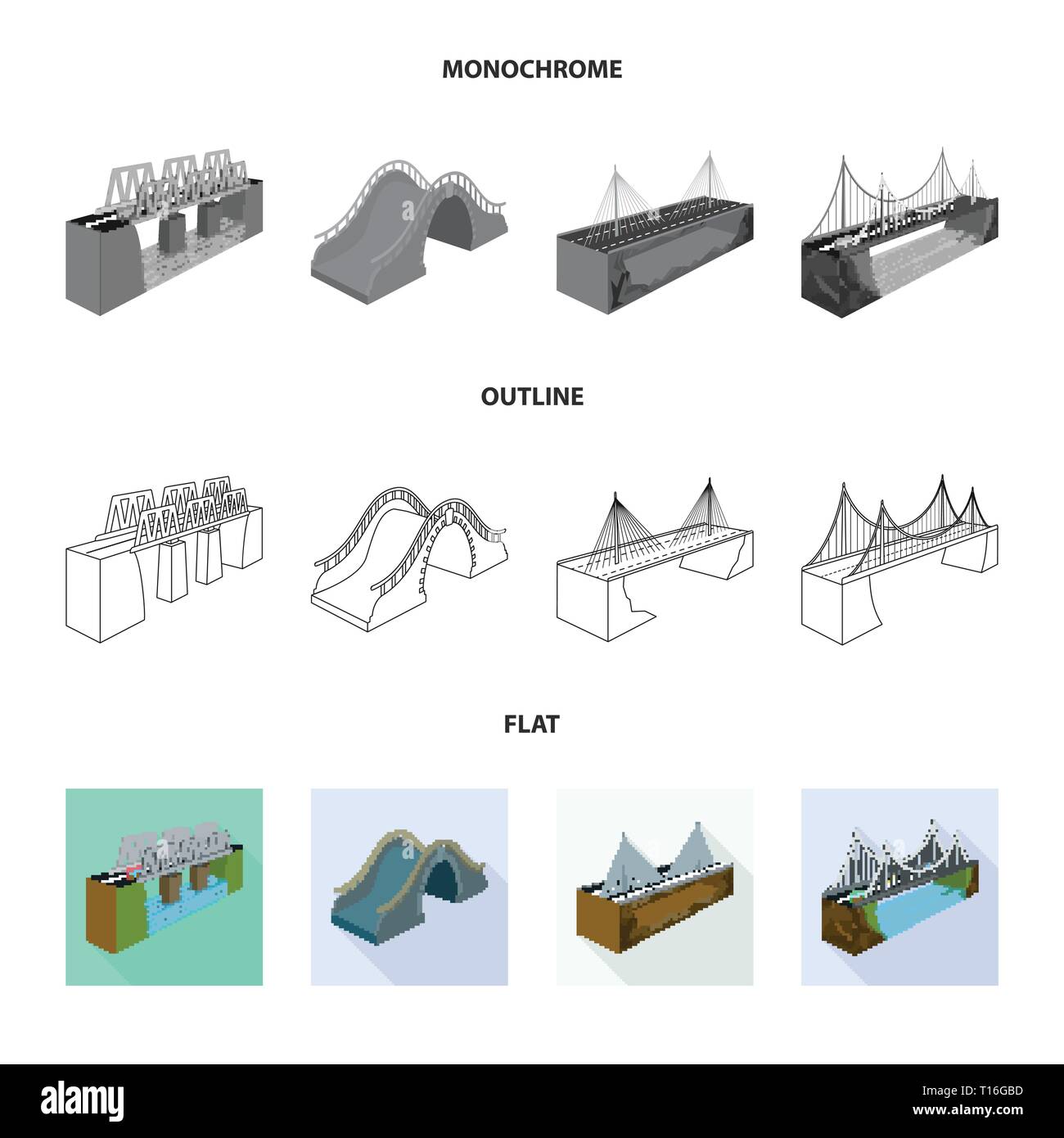 bridge,modern,pedestrian,mounted,rock,railway,concrete,railroad,long ...