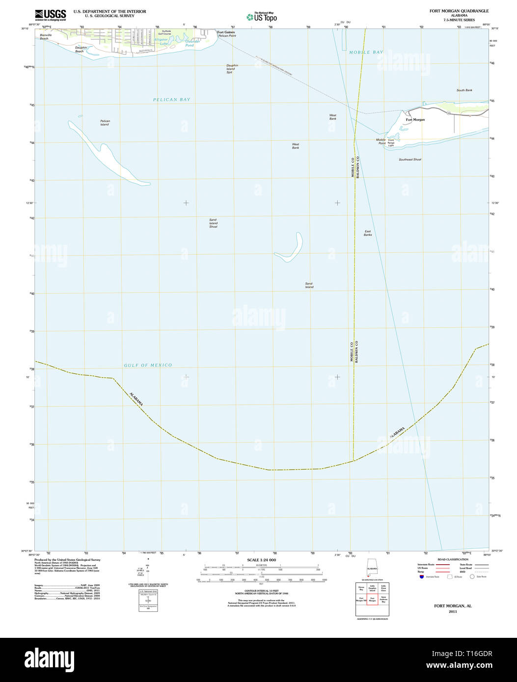 Map of fort morgan hi-res stock photography and images - Alamy