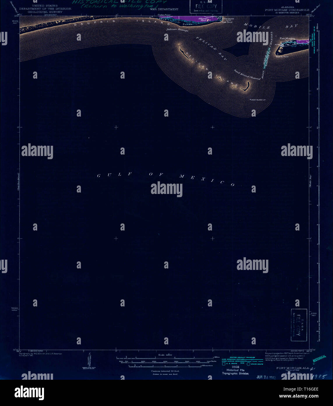 Map of fort morgan hi-res stock photography and images - Alamy