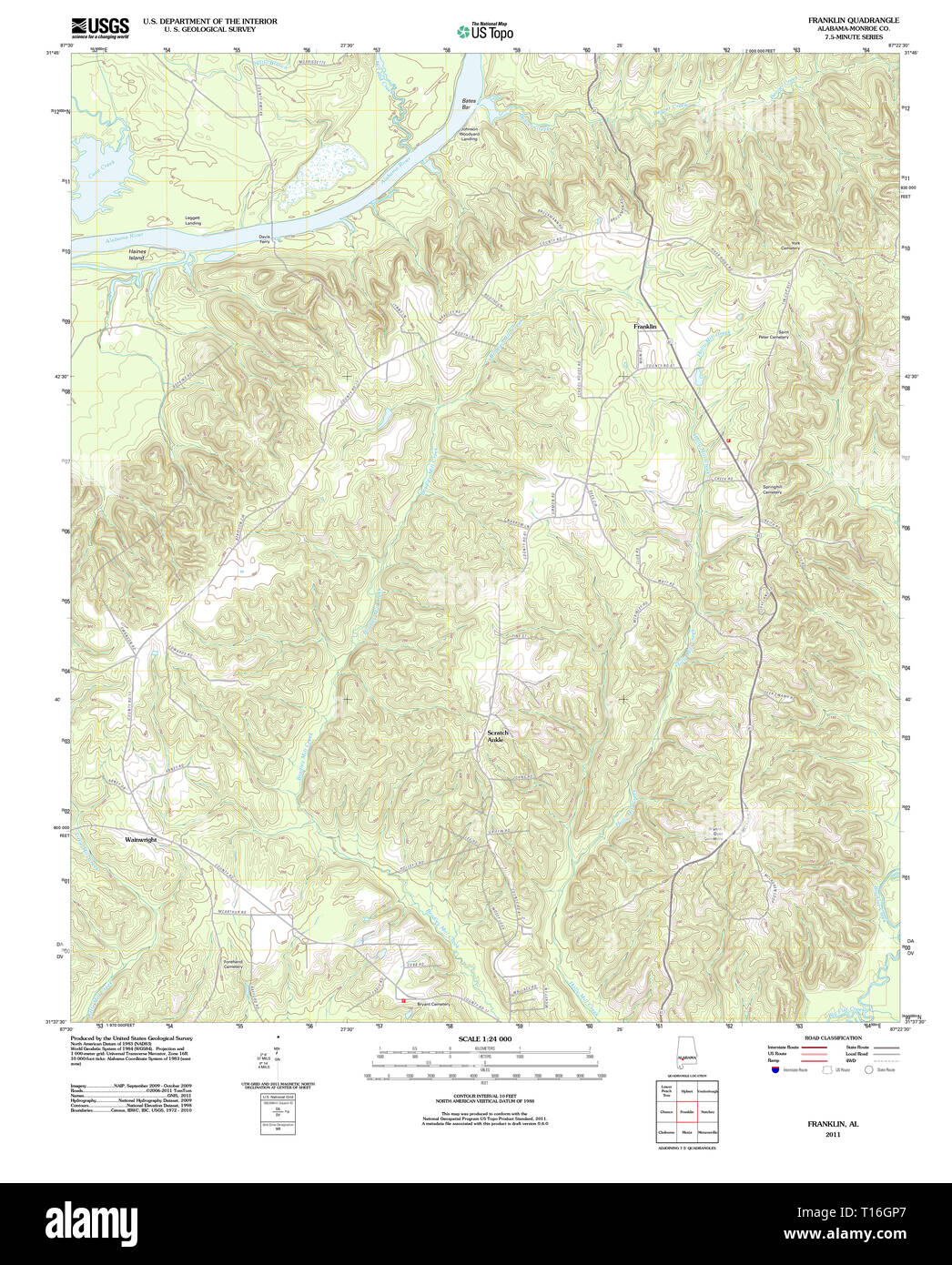 Franklin alabama map hi-res stock photography and images - Alamy