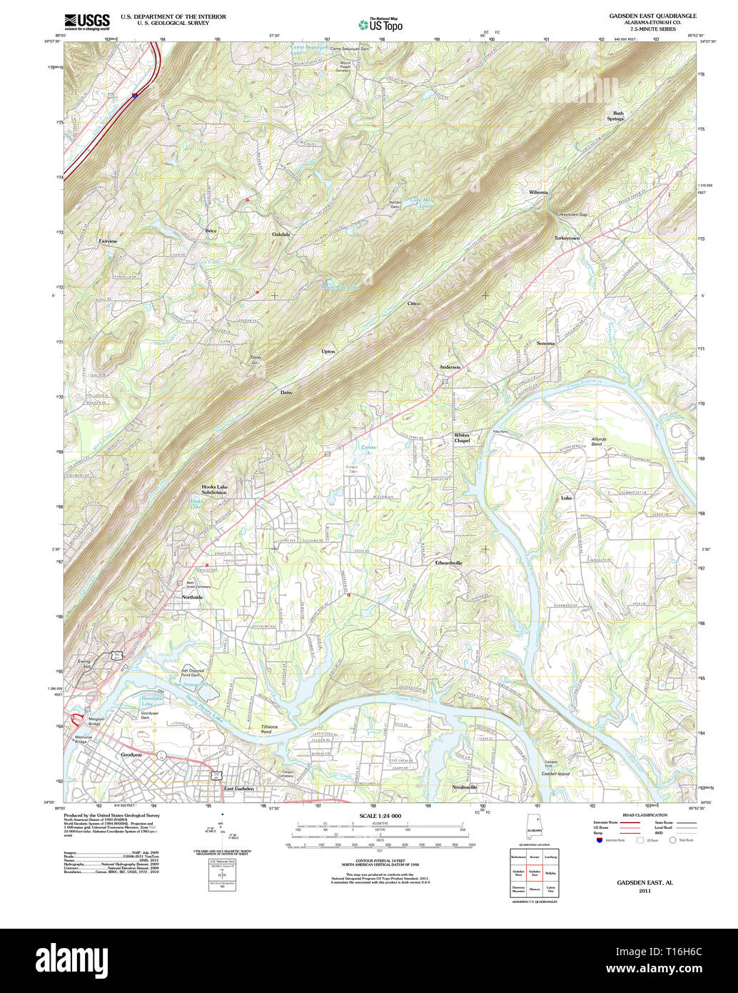Gadsden alabama map hi-res stock photography and images - Alamy