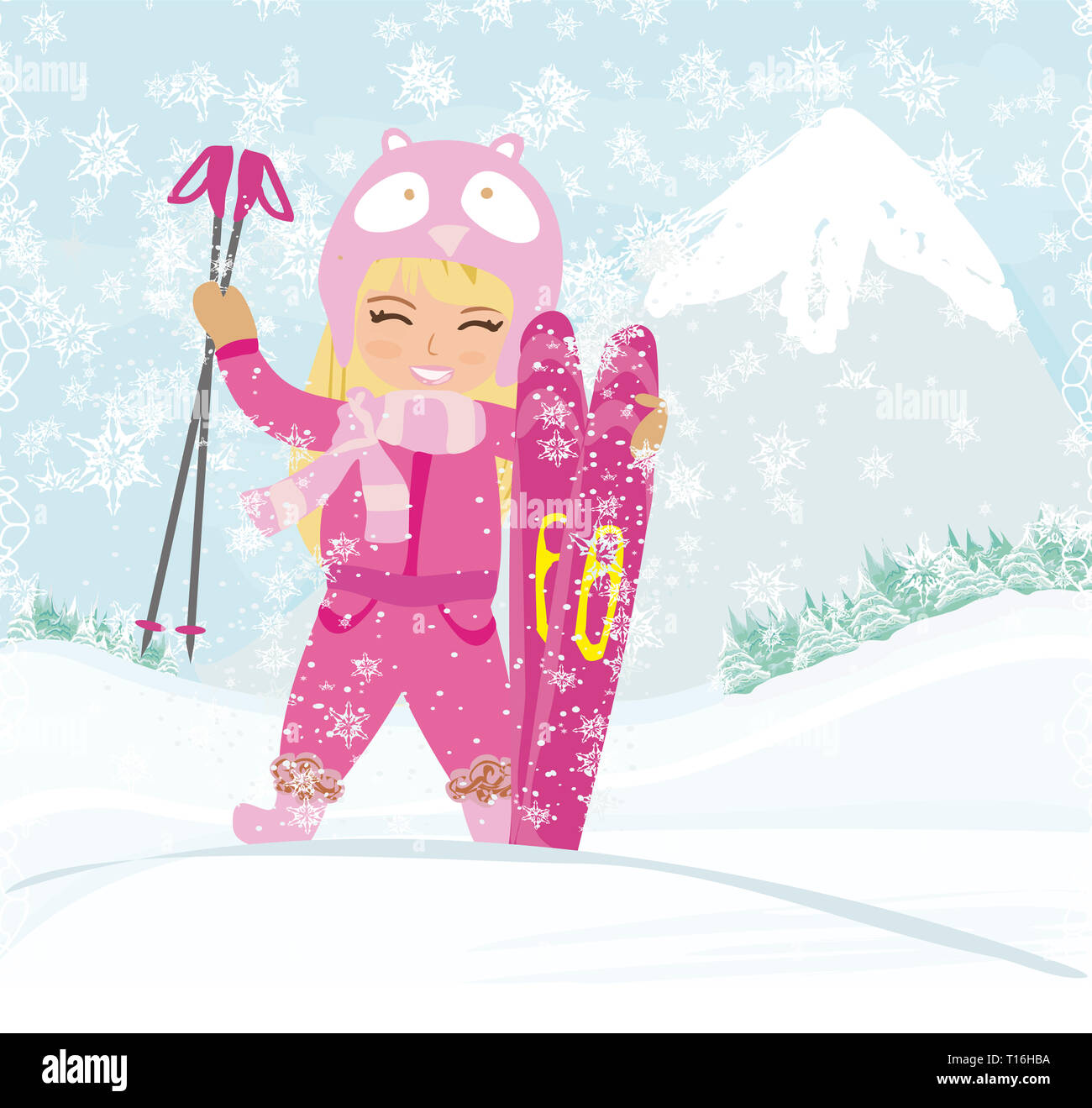 Illustration cartoon swiss alps hi-res stock photography and images - Alamy