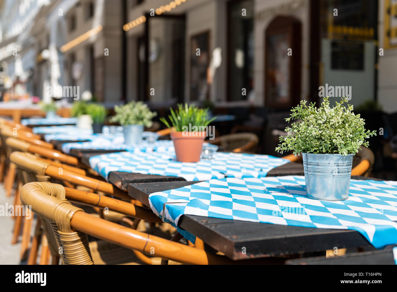 Sidewalk outside outdoors tables dining street cafe hi-res stock ...