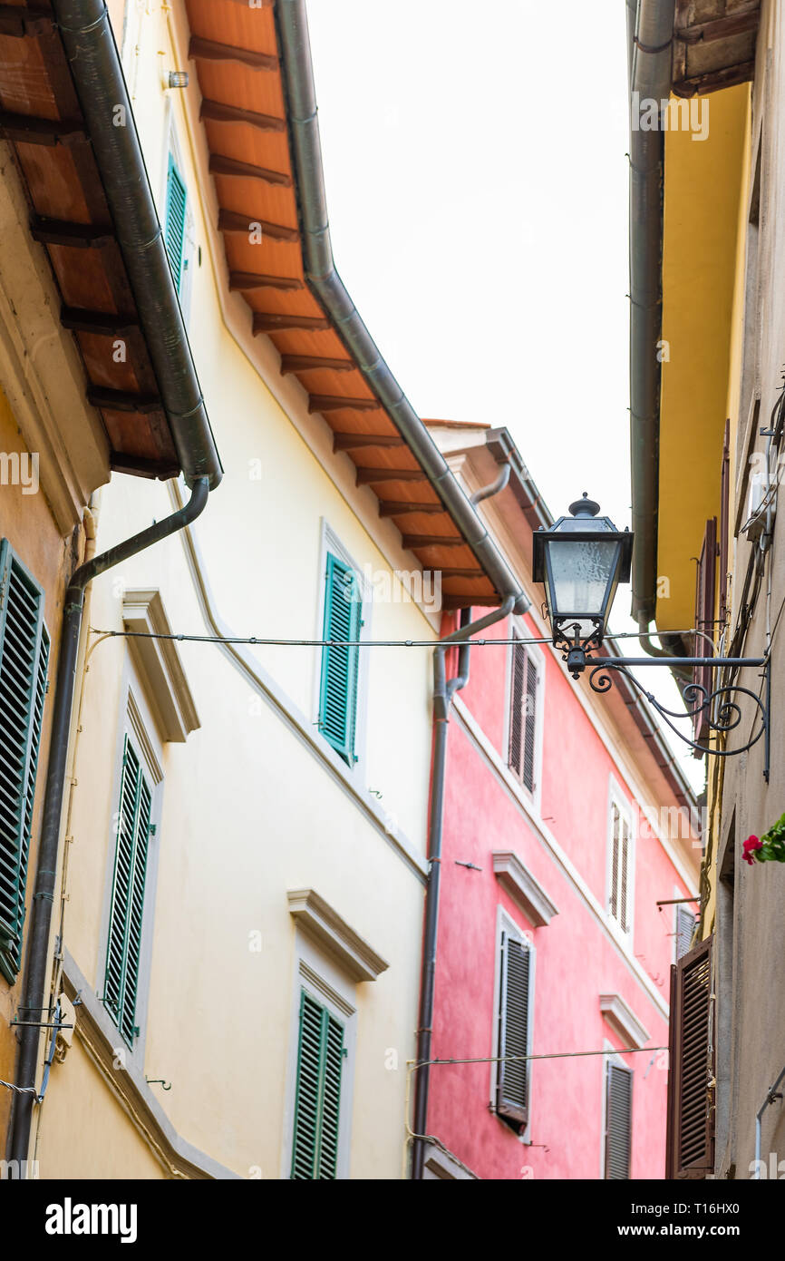 Chiusi, Italy street narrow alley closeup in small historic town ...