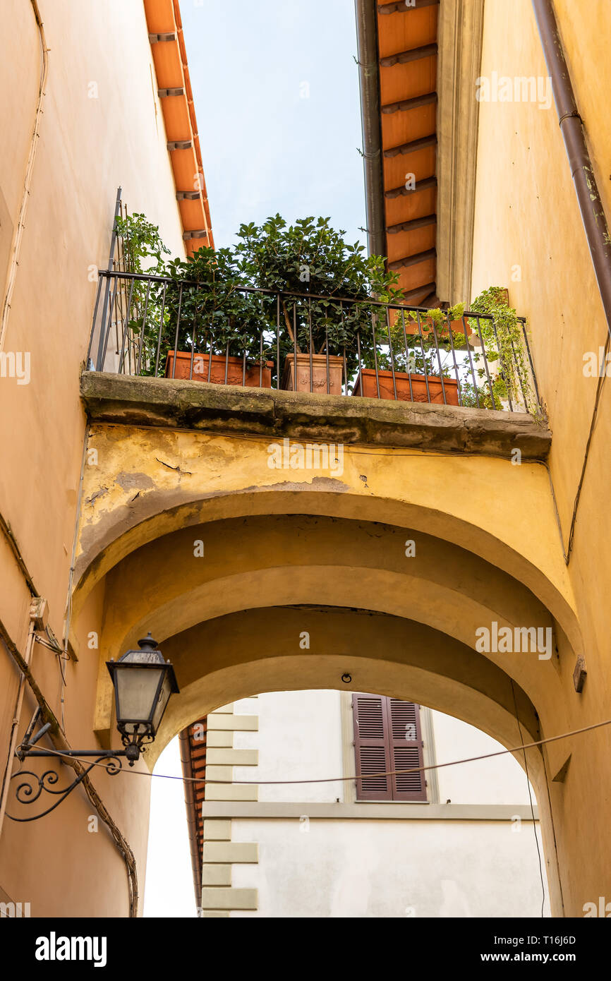 Chiusi, Italy street in small historic medieval town village in Umbria ...