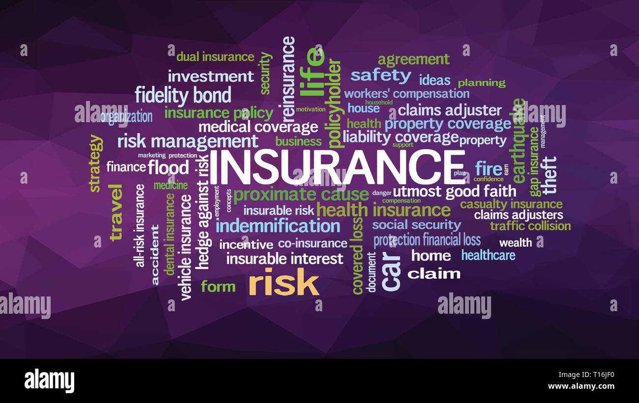 Insurance Word Cloud concept illustration, show words related to risk ...