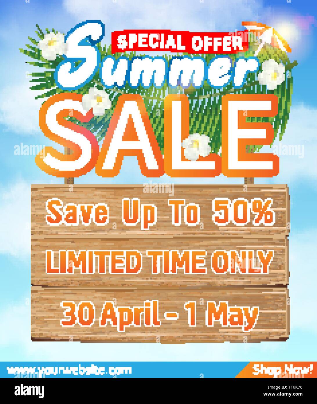 summer sale special offer deal promotion poster Stock Vector Image ...