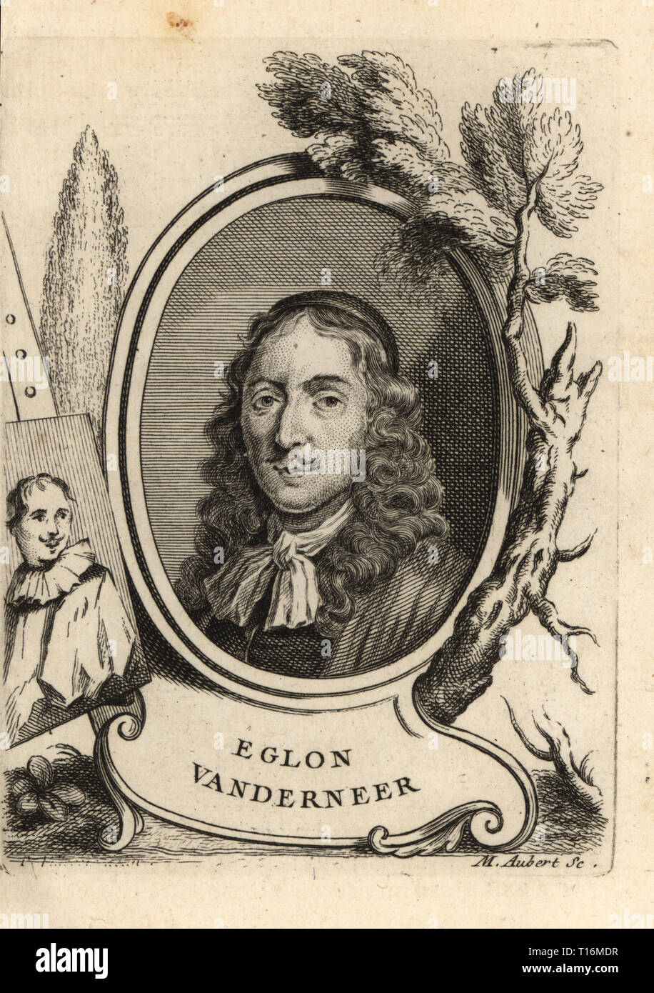 Portrait of Eglon van der Neer, Dutch painter of historical scenes and ...