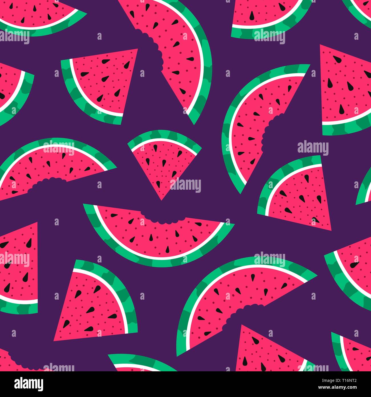 Cartoon seamless pattern. Vector summer background. Watermelons Stock ...