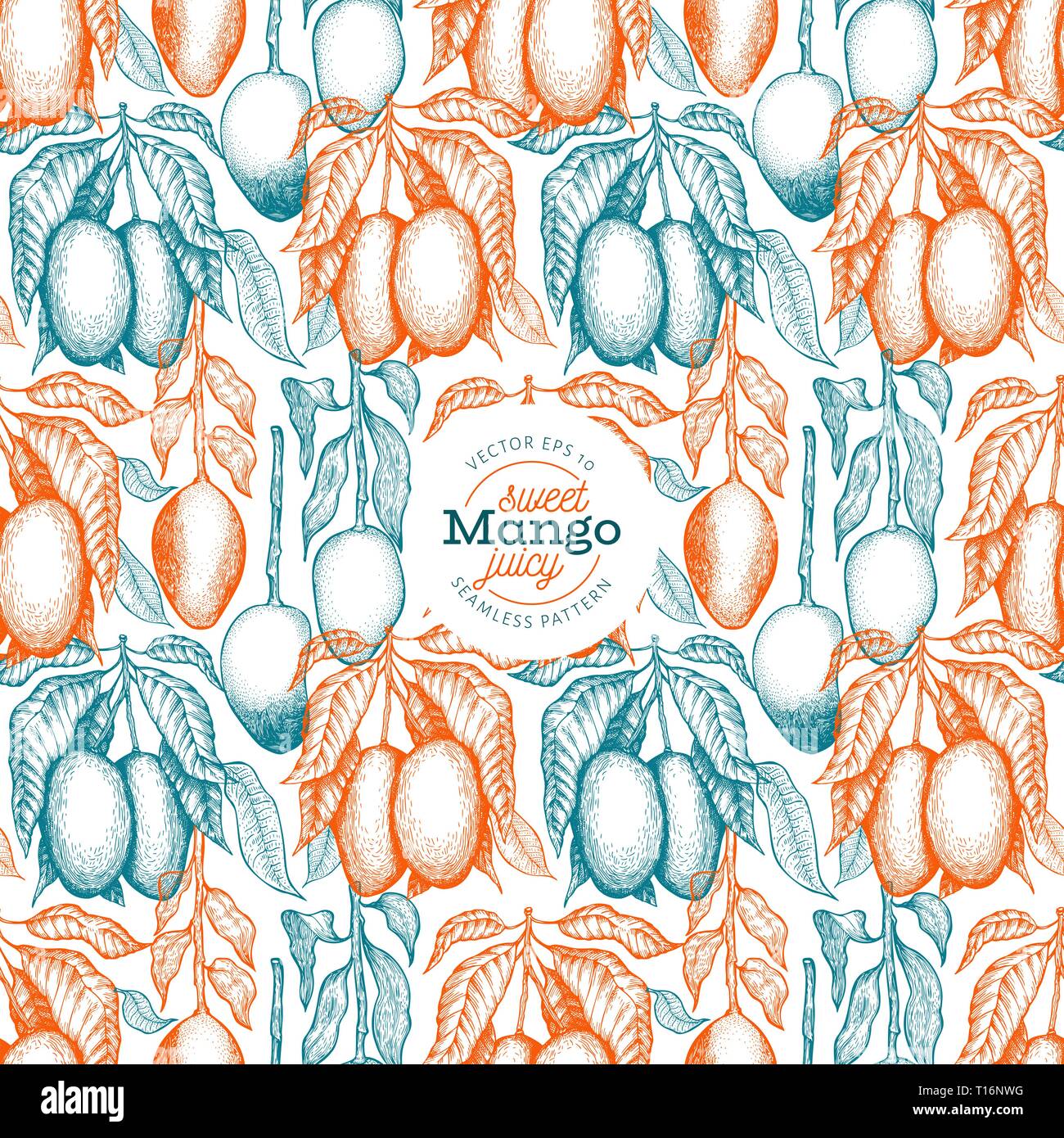 Branches of mango tree Stock Vector Images - Alamy