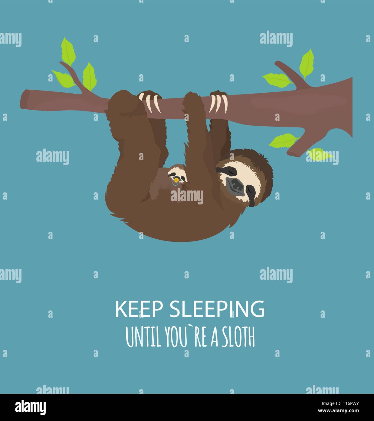 The story of one sloth. With family. Funny cartoon sloths in different ...