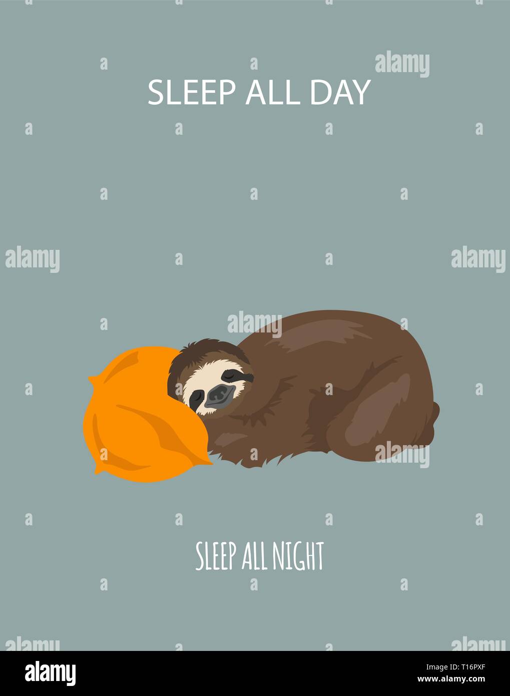 The story of one sloth. At home. Funny cartoon sloths in different ...