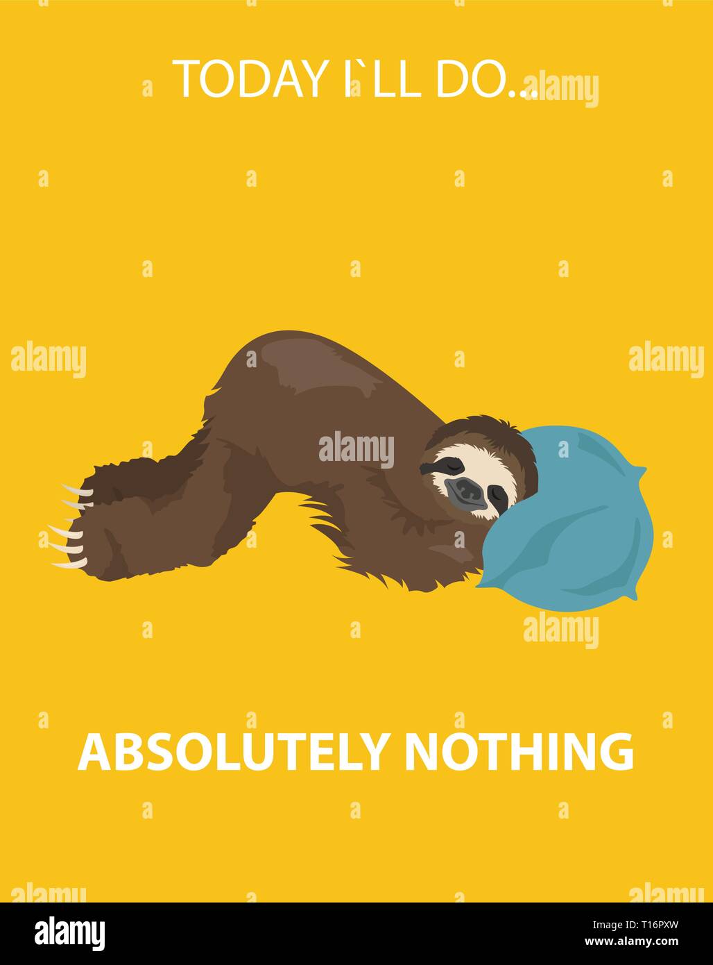 The story of one sloth. At home. Funny cartoon sloths in different ...