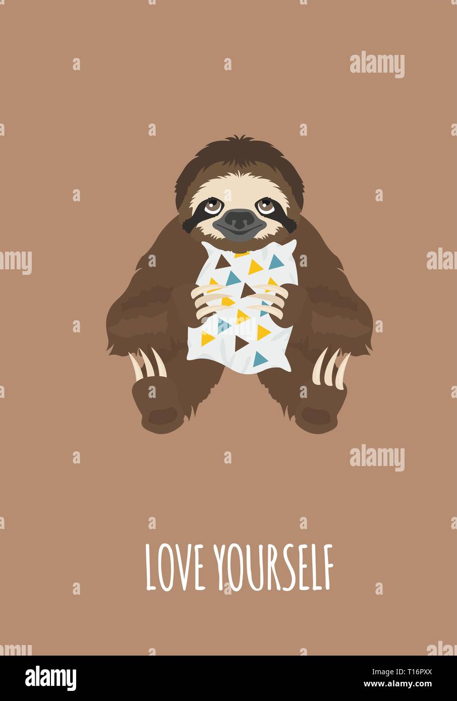 The story of one sloth. At home. Funny cartoon sloths in different ...