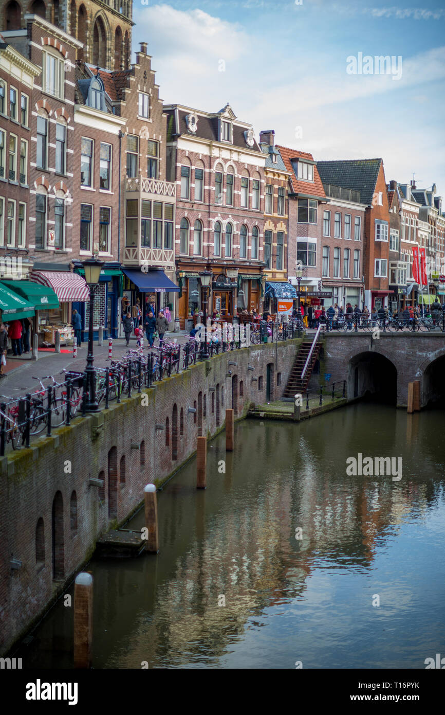 Cityscape of central Utrecht canal Stock Photo - Alamy