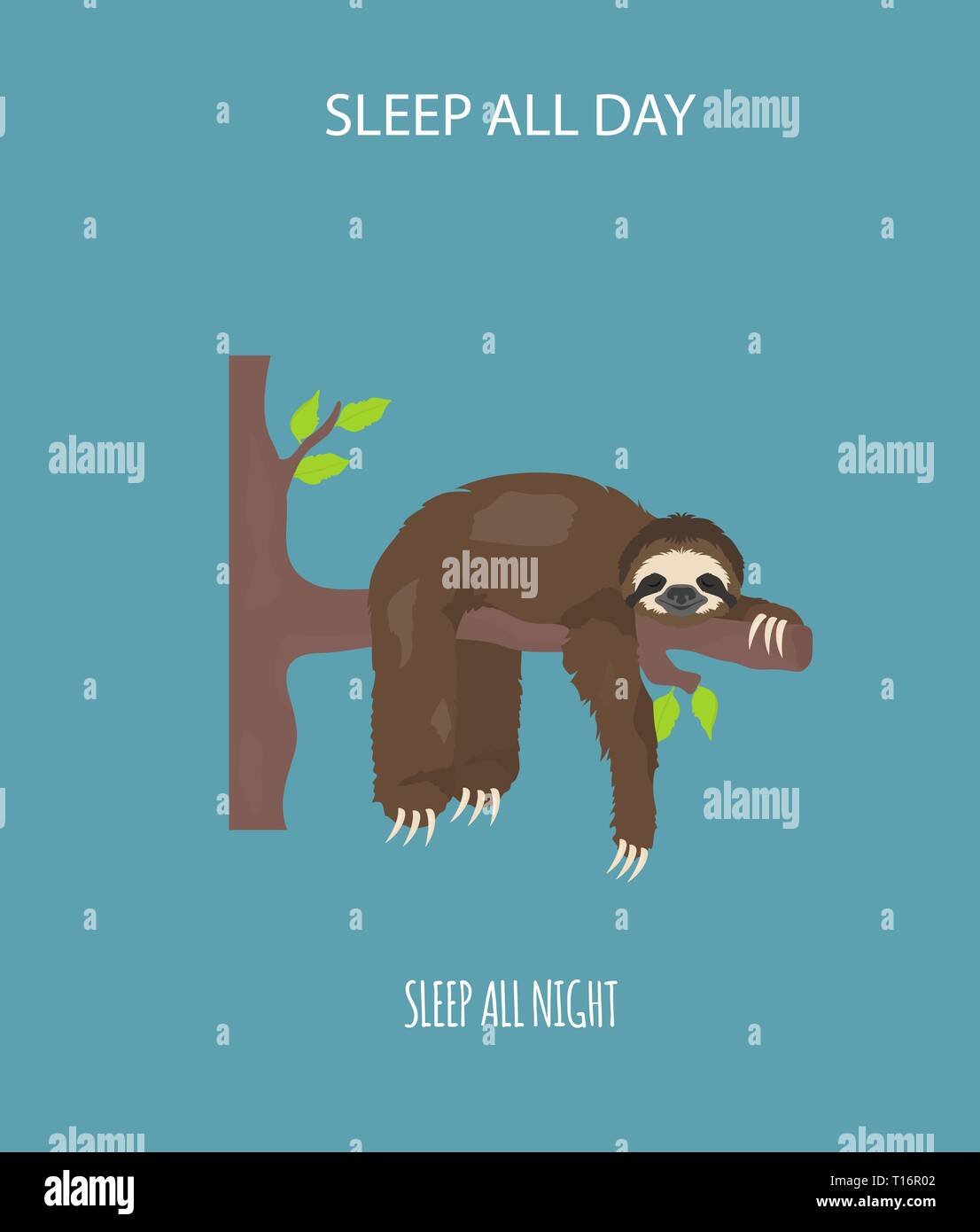 The story of one sloth. Outdoors. Funny cartoon sloths in different ...