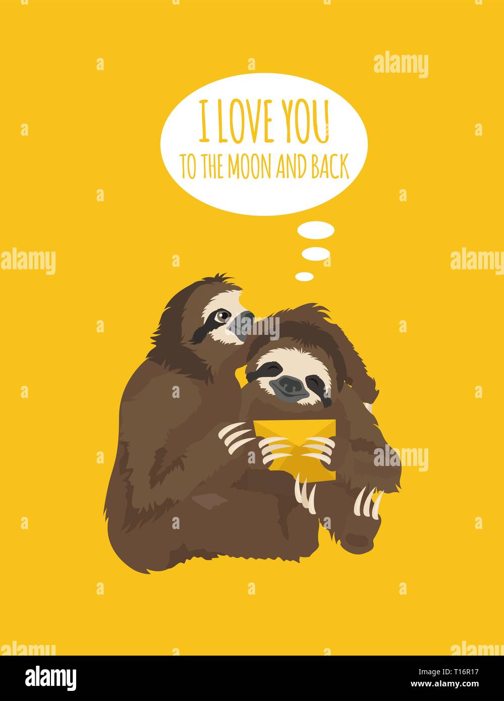 The story of one sloth. Love, wedding, honeymoon. Funny cartoon sloths ...