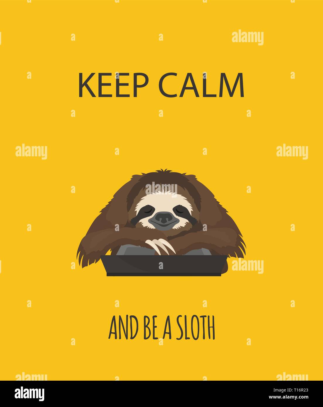 The story of one sloth. At work, study. Funny cartoon sloths in ...
