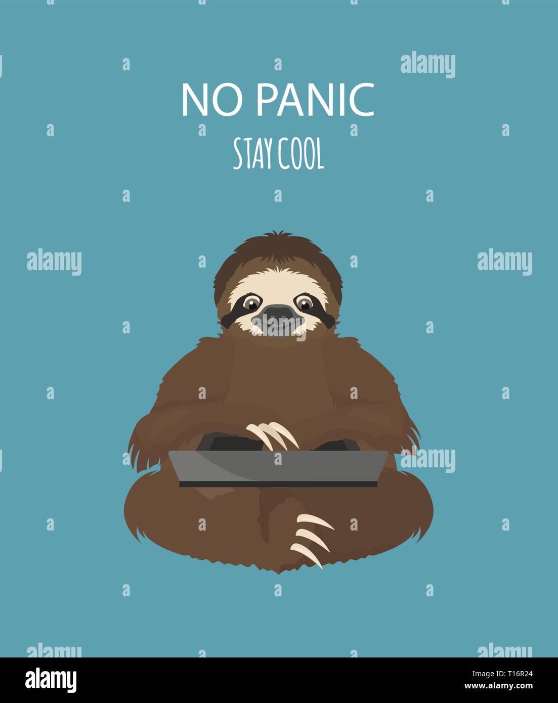 The story of one sloth. At work, study. Funny cartoon sloths in ...