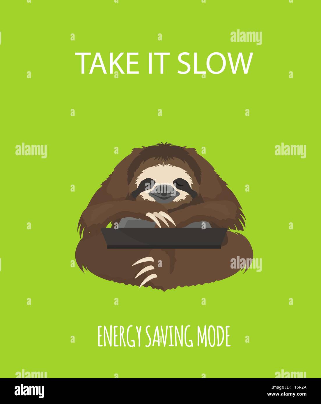 The story of one sloth. At work, study. Funny cartoon sloths in ...