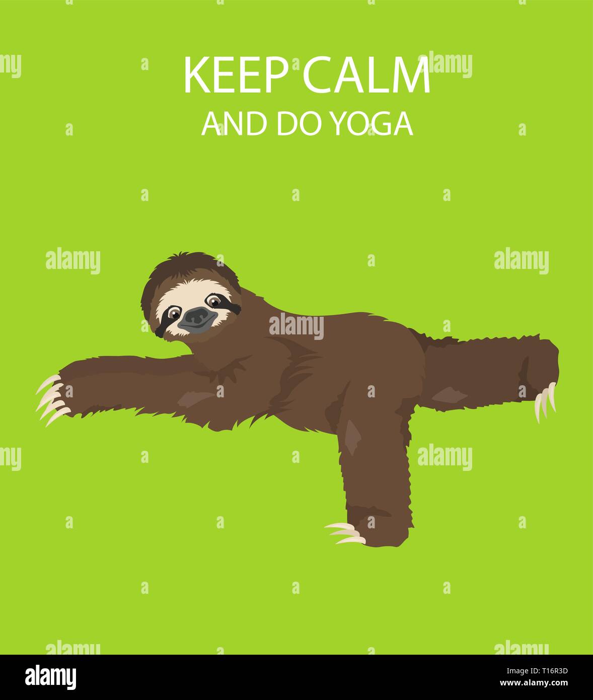 Sloth yoga collection. Funny cartoon animals in different postures set ...
