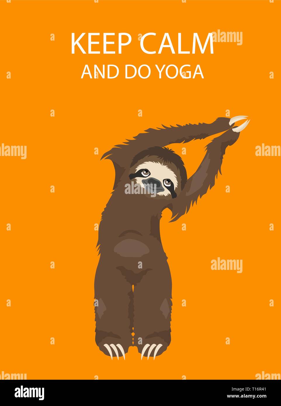 Sloth yoga collection. Funny cartoon animals in different postures set ...