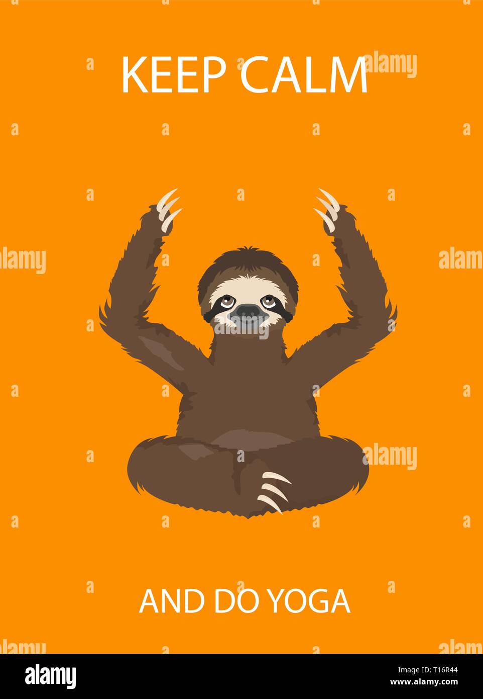 Sloth yoga collection. Funny cartoon animals in different postures set ...