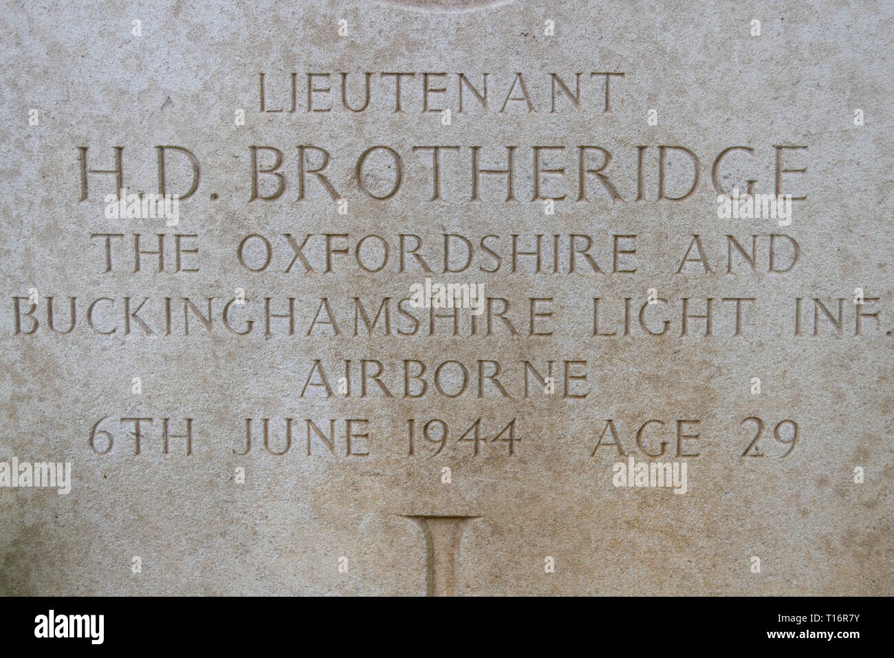 The grave of Lt Den Brotheridge, Ranville Churchyard, Ranville ...