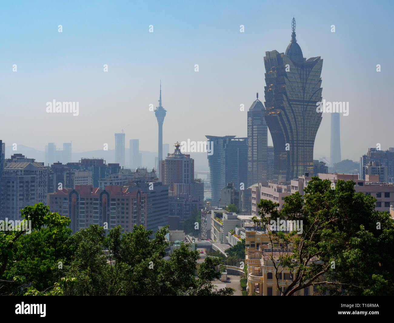 The futuristic skyline of Macau during the day Stock Photo - Alamy