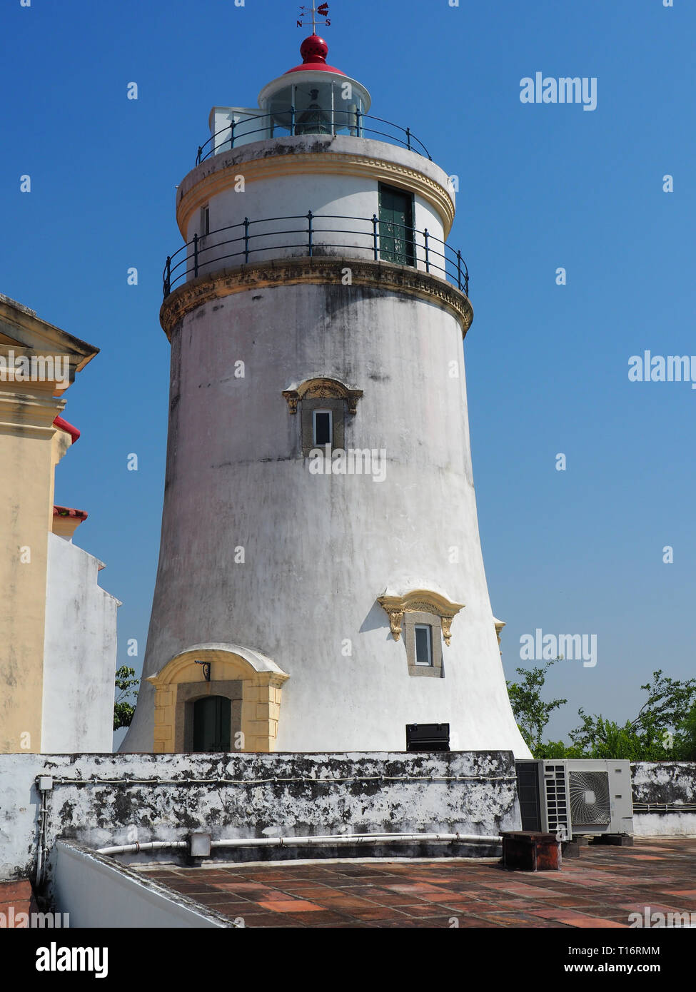 A front view of the lighthouse at the Guia Fortress in Macau Stock ...