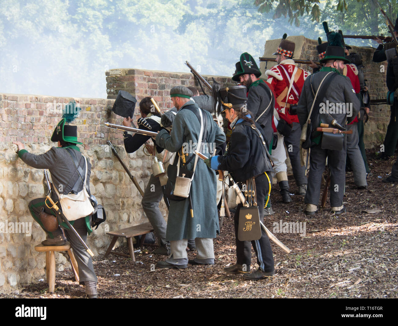 Waterloo, Belgium - June 18 2017: People re-enacting the siege of ...