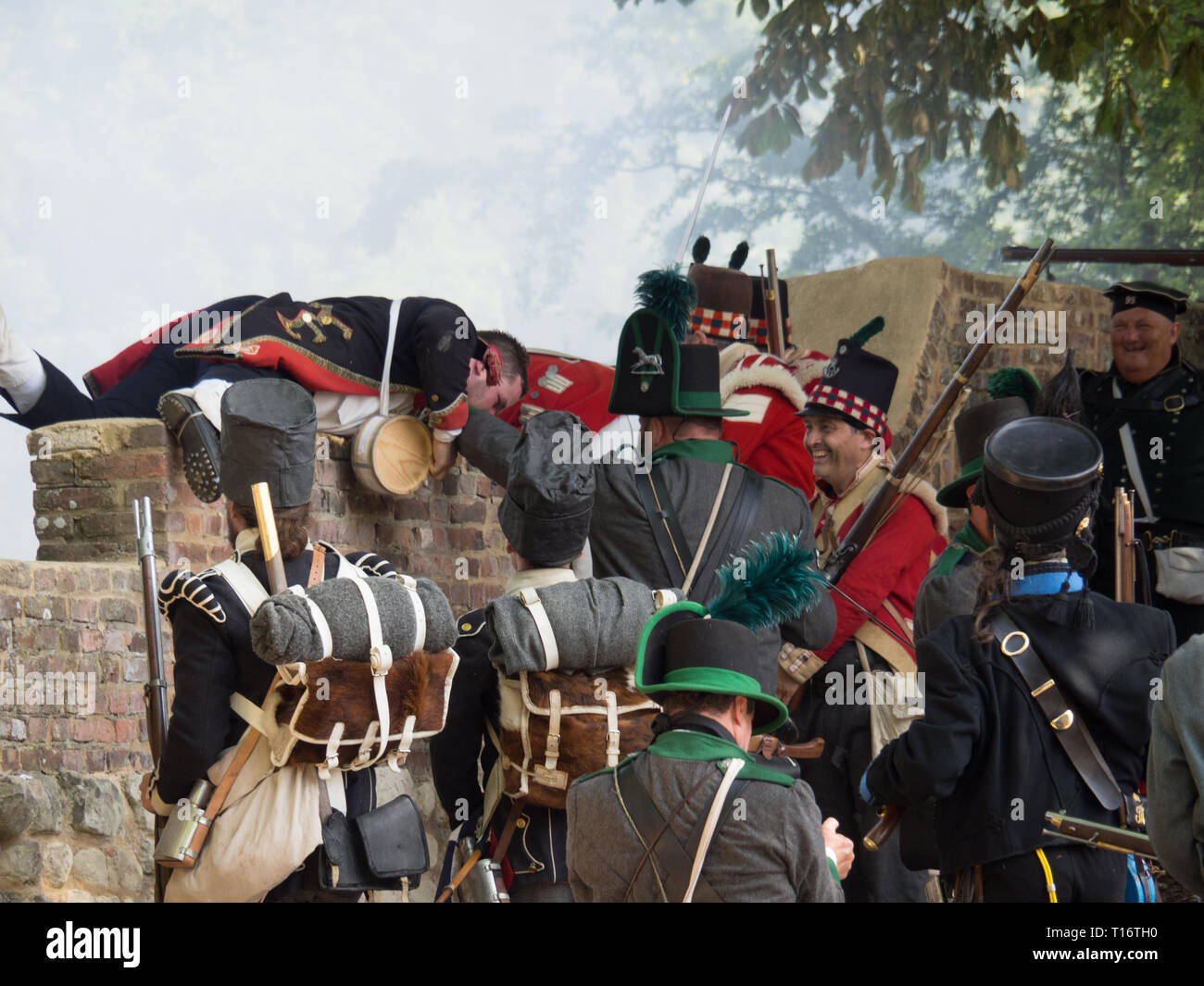 Waterloo, Belgium - June 18 2017: People re-enacting the siege of ...