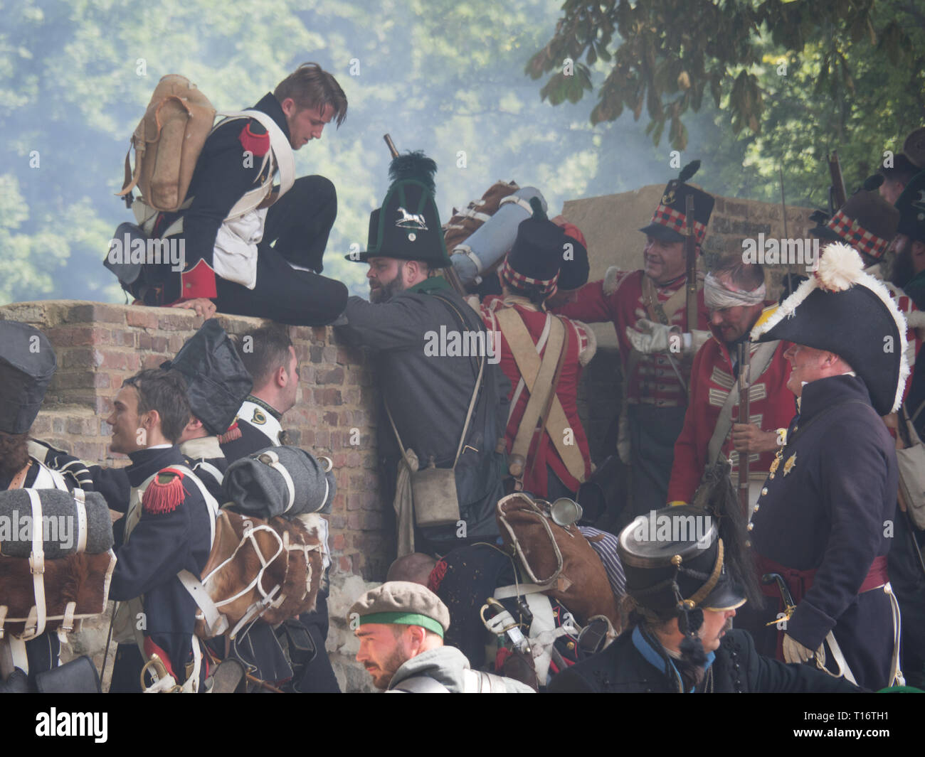 Waterloo, Belgium - June 18 2017: People re-enacting the siege of ...
