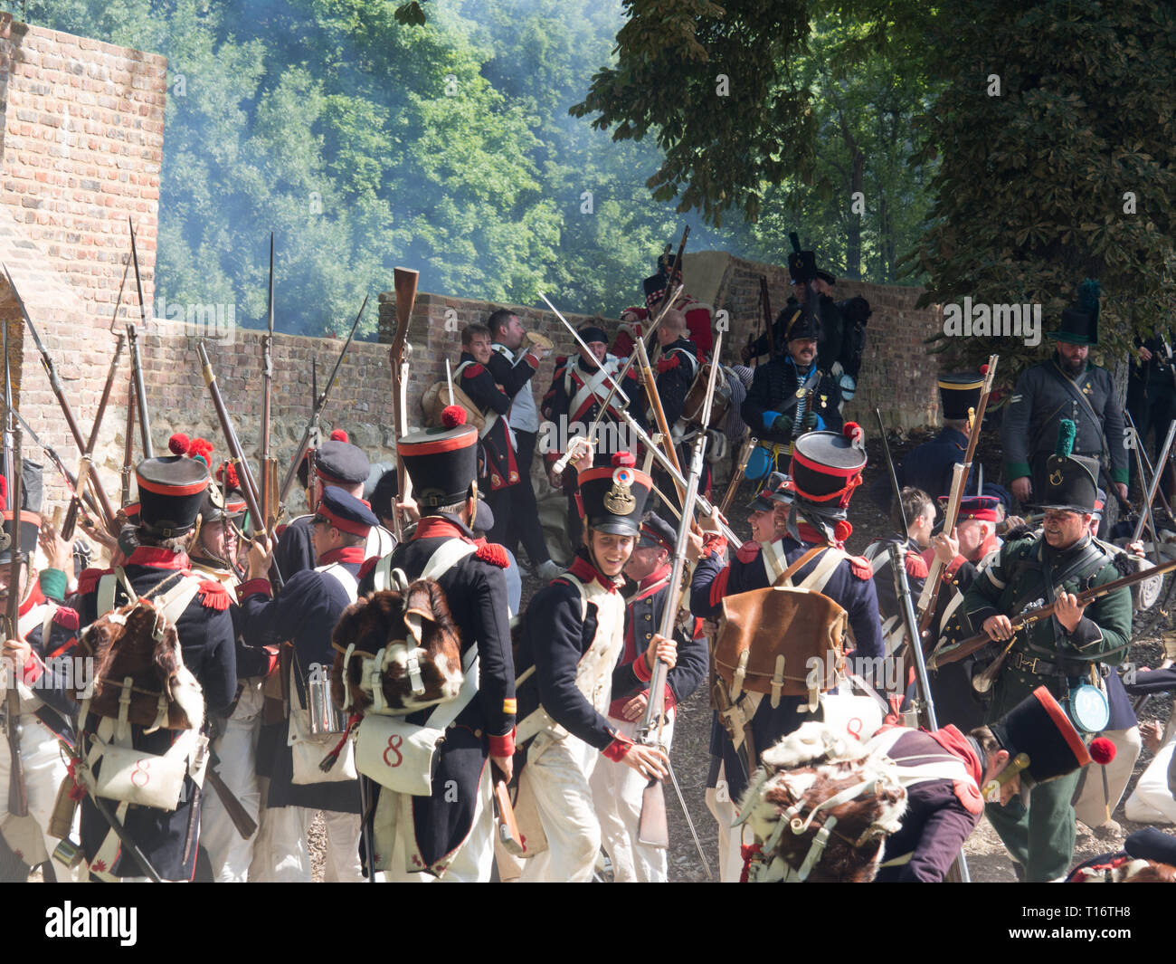 Waterloo, Belgium - June 18 2017: People re-enacting the siege of ...