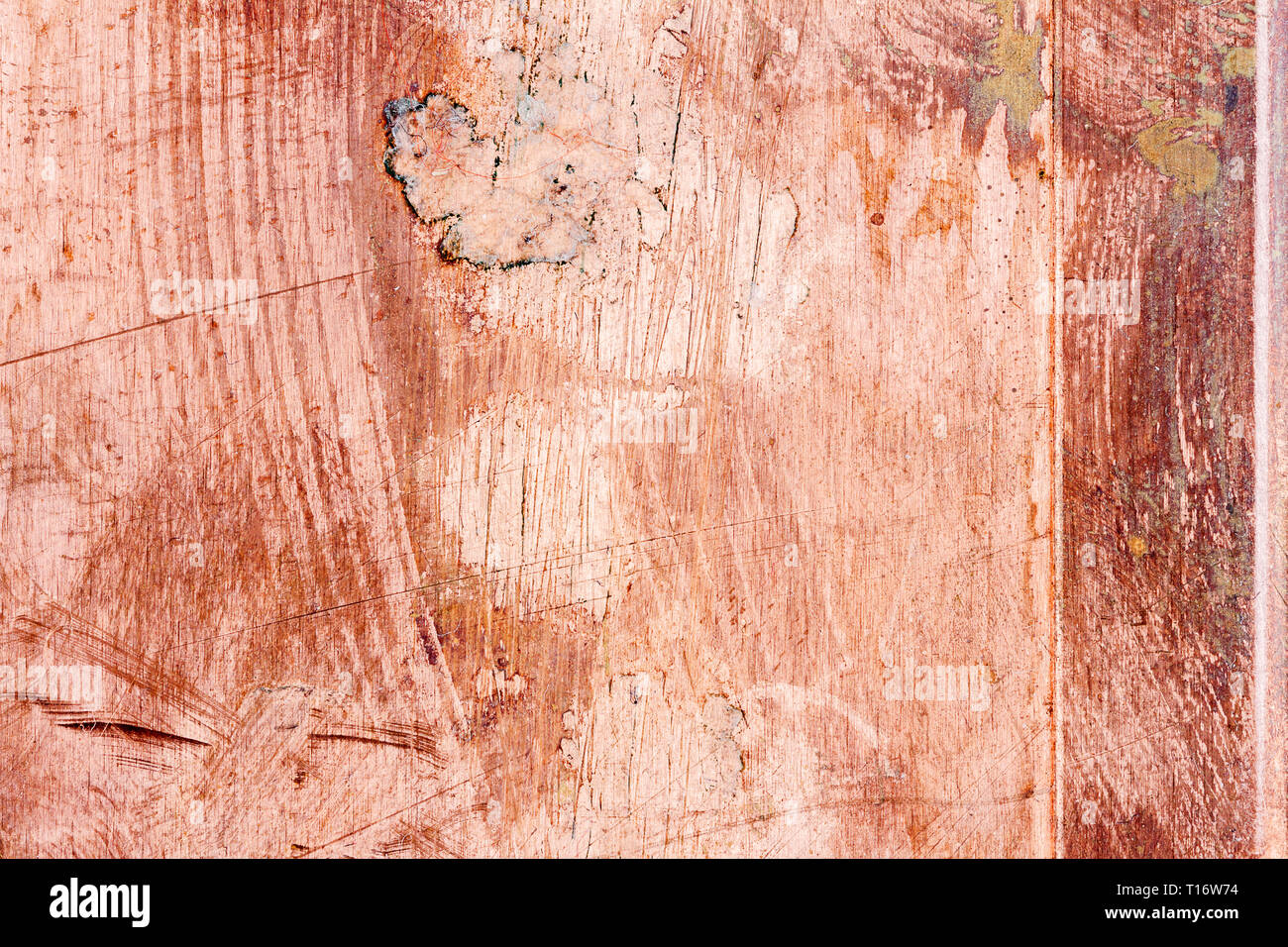 Scratched dirty dusty copper plate texture, old metal background ...