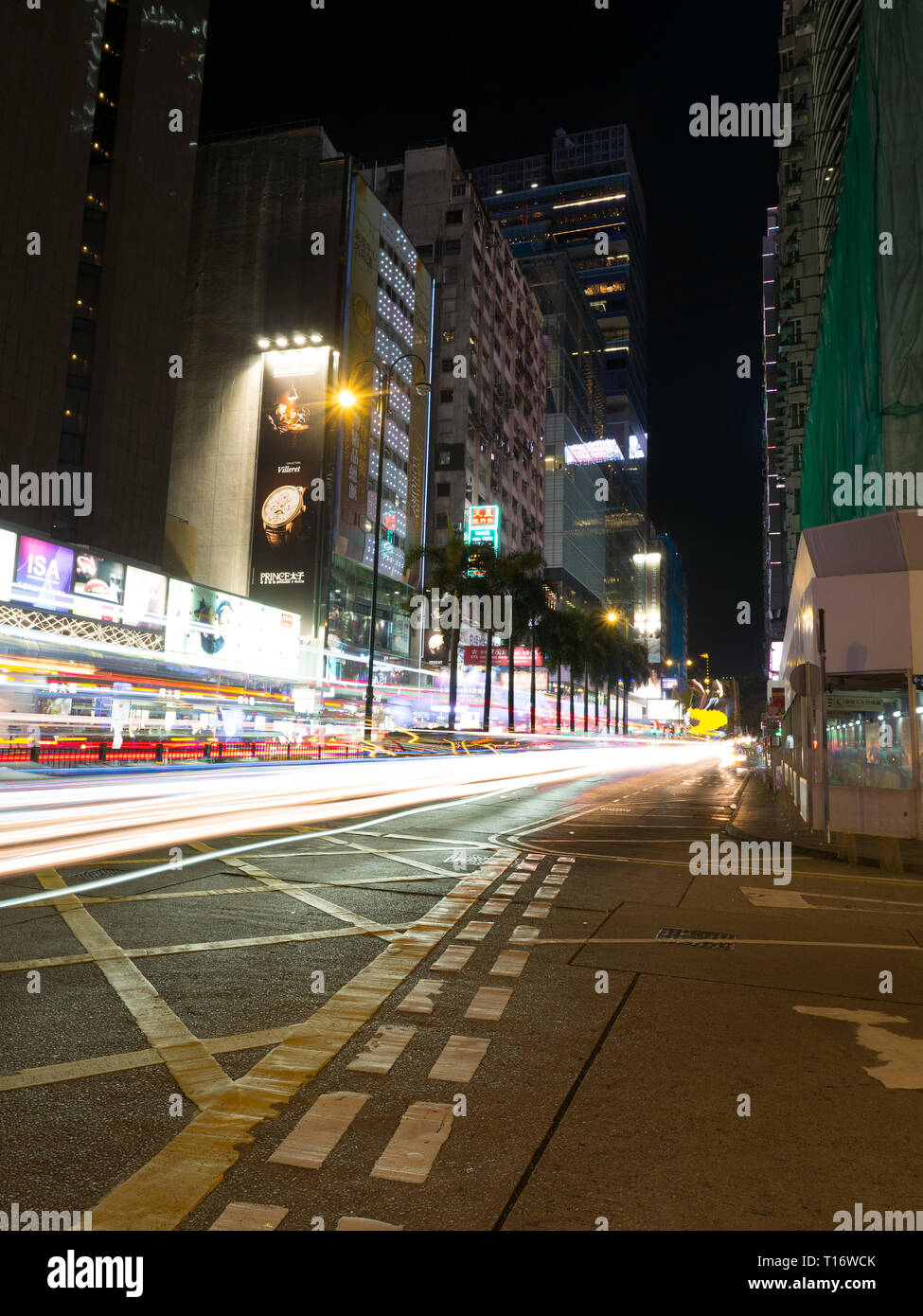Kowloon, Hong Kong - November 02, 2017: A long exposure shot of the ...