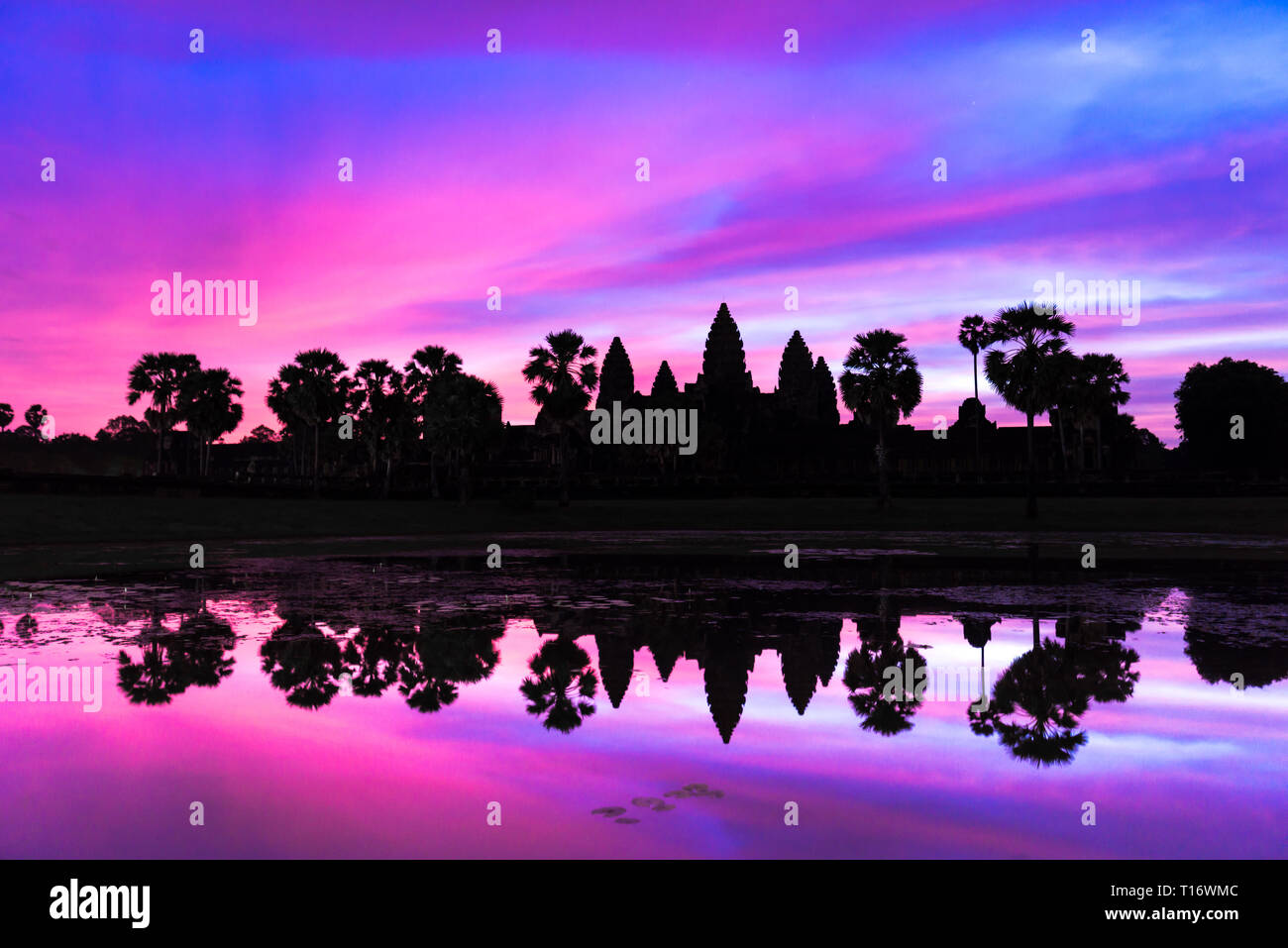 colorful of angkor wat sunrise Stock Photo - Alamy