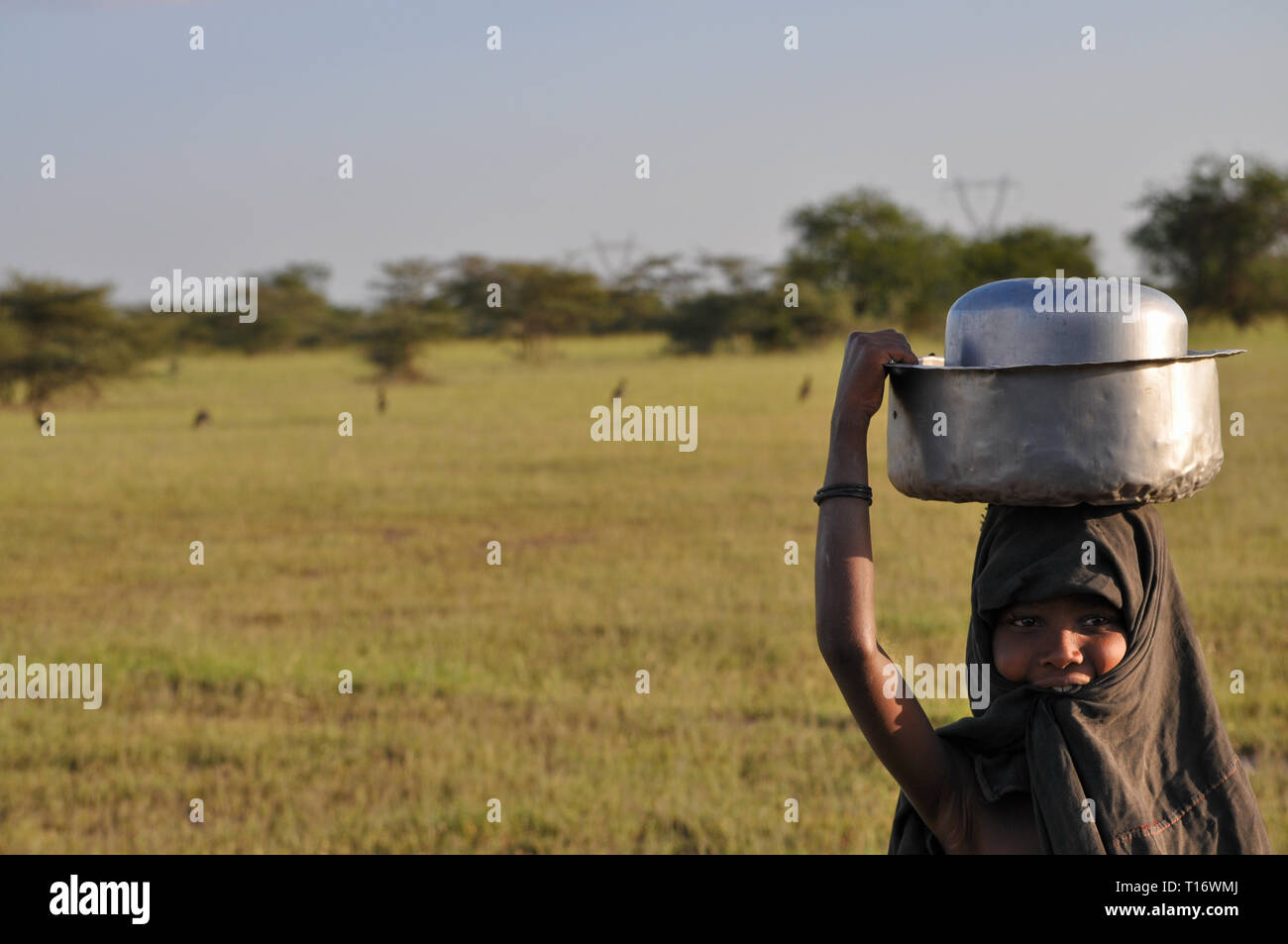 IGUNGA, TANZANIA - 6 FEBRUARY 2012: A child of the Wataturu tribe ...